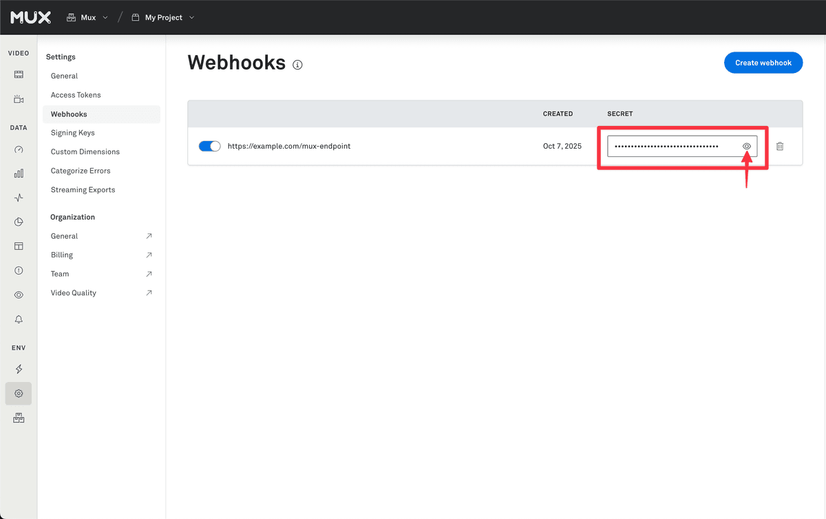 Verify webhook signatures | Mux