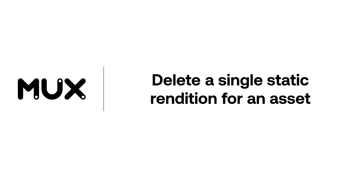 Delete a single static rendition for an asset | API Reference